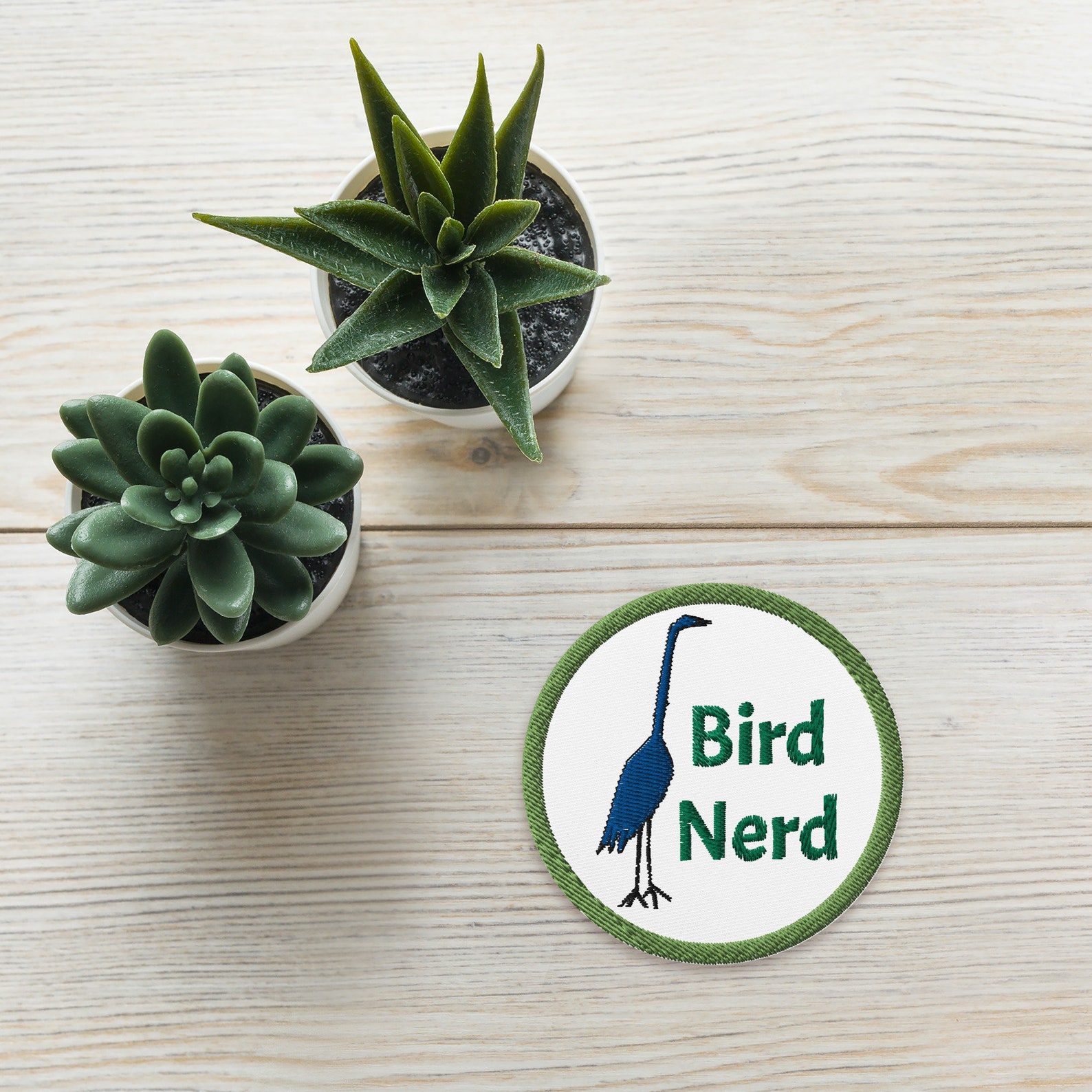 Bird Nerd Patch: Cute Hand-illustrated Great Blue Heron Birdwatching ...