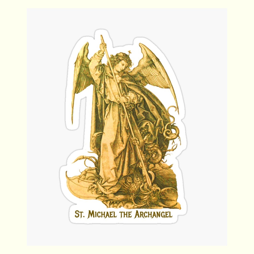 St. Michael the Archangel Sticker – Medieval Angel Art, German ...