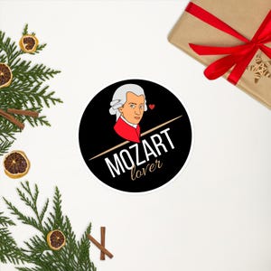 Mozart Fan Sticker: Cute Amadeus Decal for Laptop, Journal. Classical ...