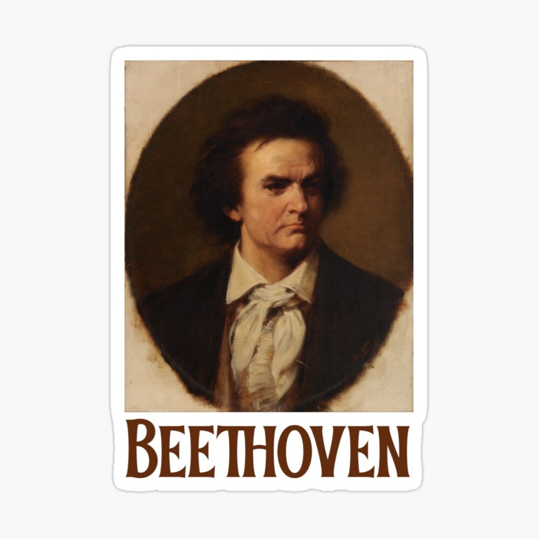 Beethoven Sticker: Ludwig Van Beethoven in Rare Portrait by Henry Ulke ...