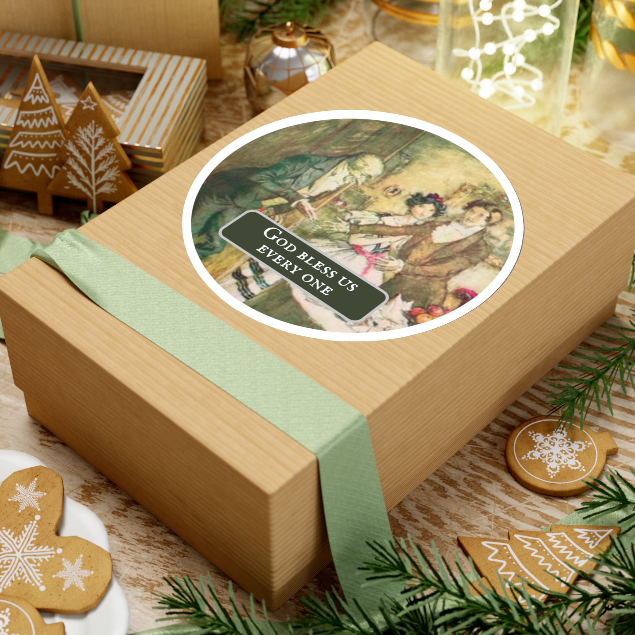 Dickens A Christmas Carol Sticker: Vintage Scrooge Illustration God ...