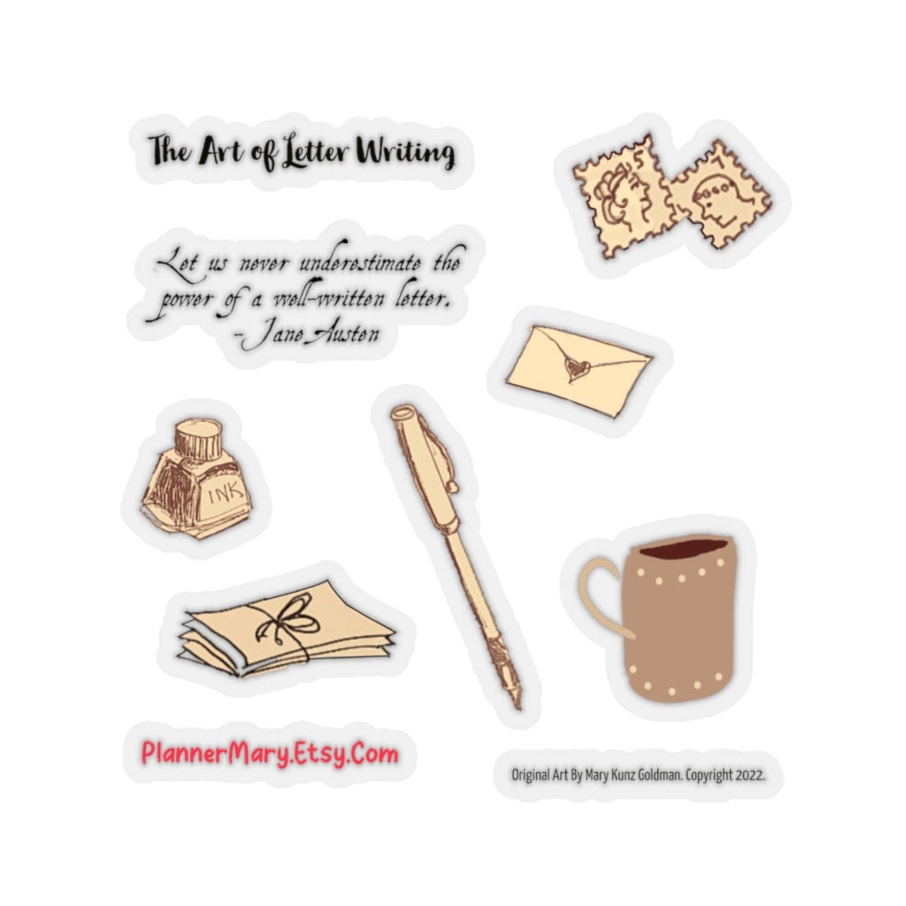 Cottagecore Sticker Sheet, Art of Letter Writing Unique Hand ...