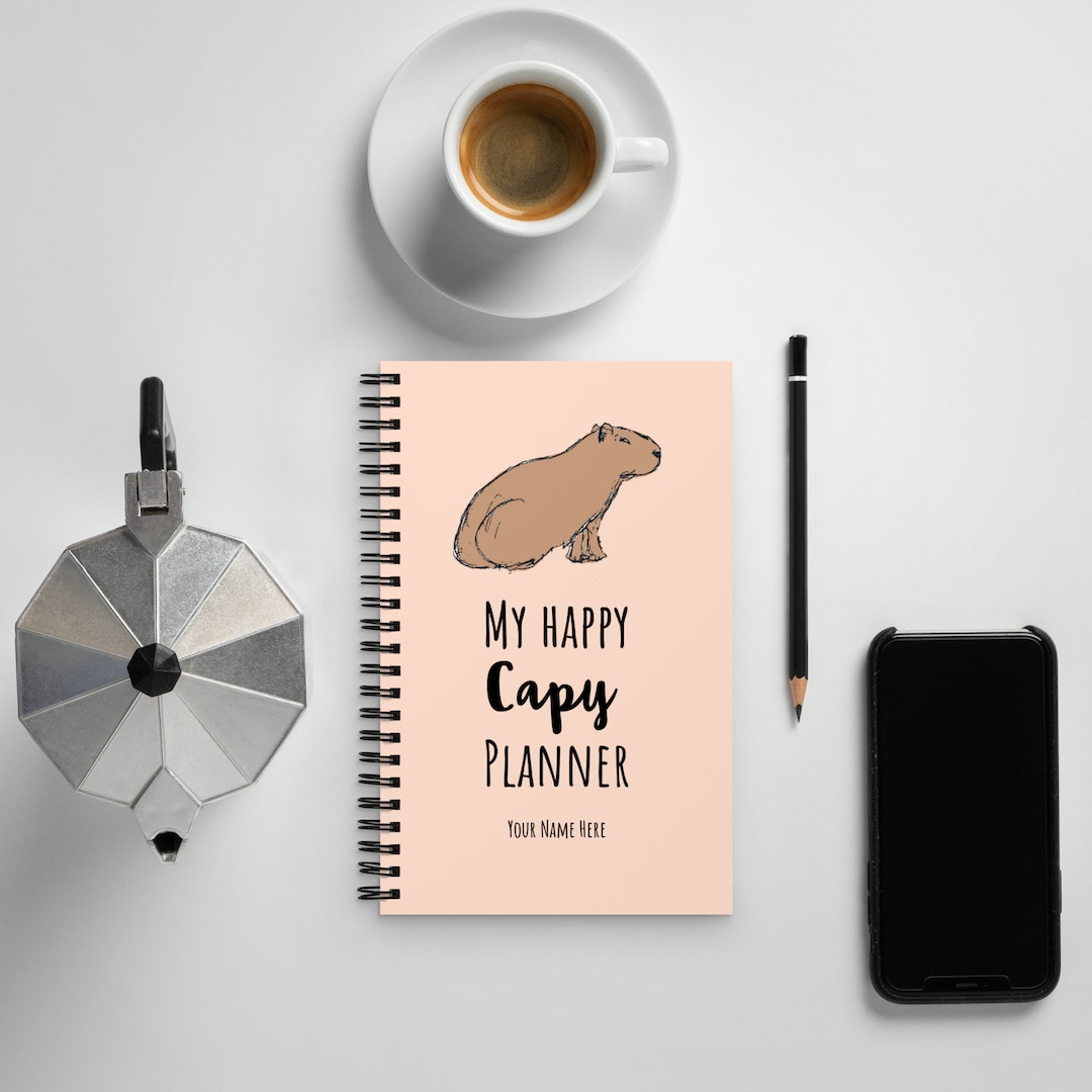 Capybara Notebook: Happy Capy Planner, Personalized Hand-illustrated ...