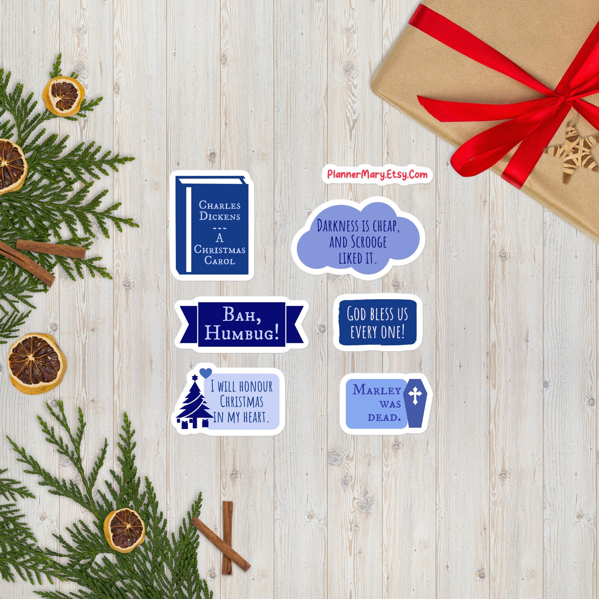 Scrooge Christmas Carol Sticker Pack: Dickens Quotes Vinyl Stickers - Etsy