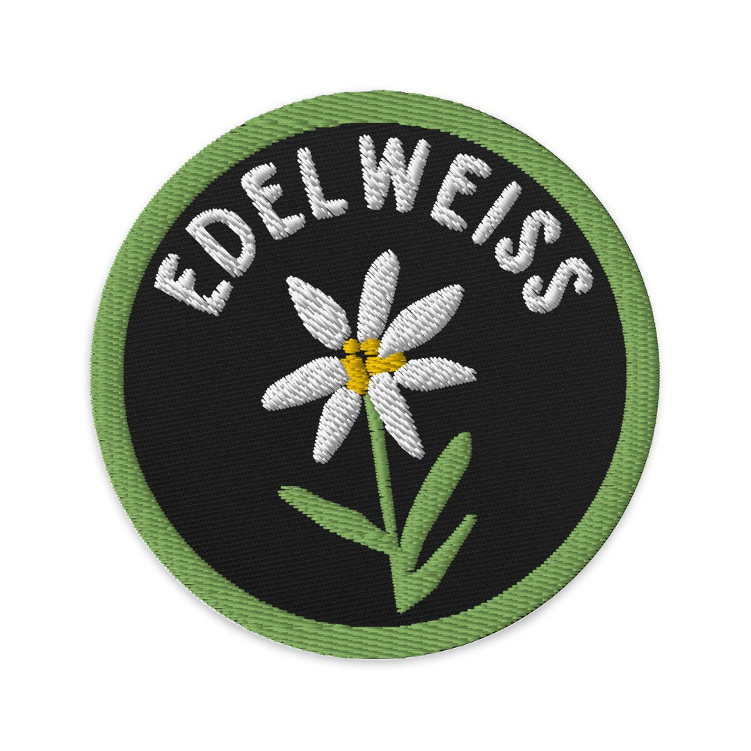 Edelweiss Embroidered Patches: Alpine Flower Sound of Music Gift for Jacket, Backpack. Unique ...