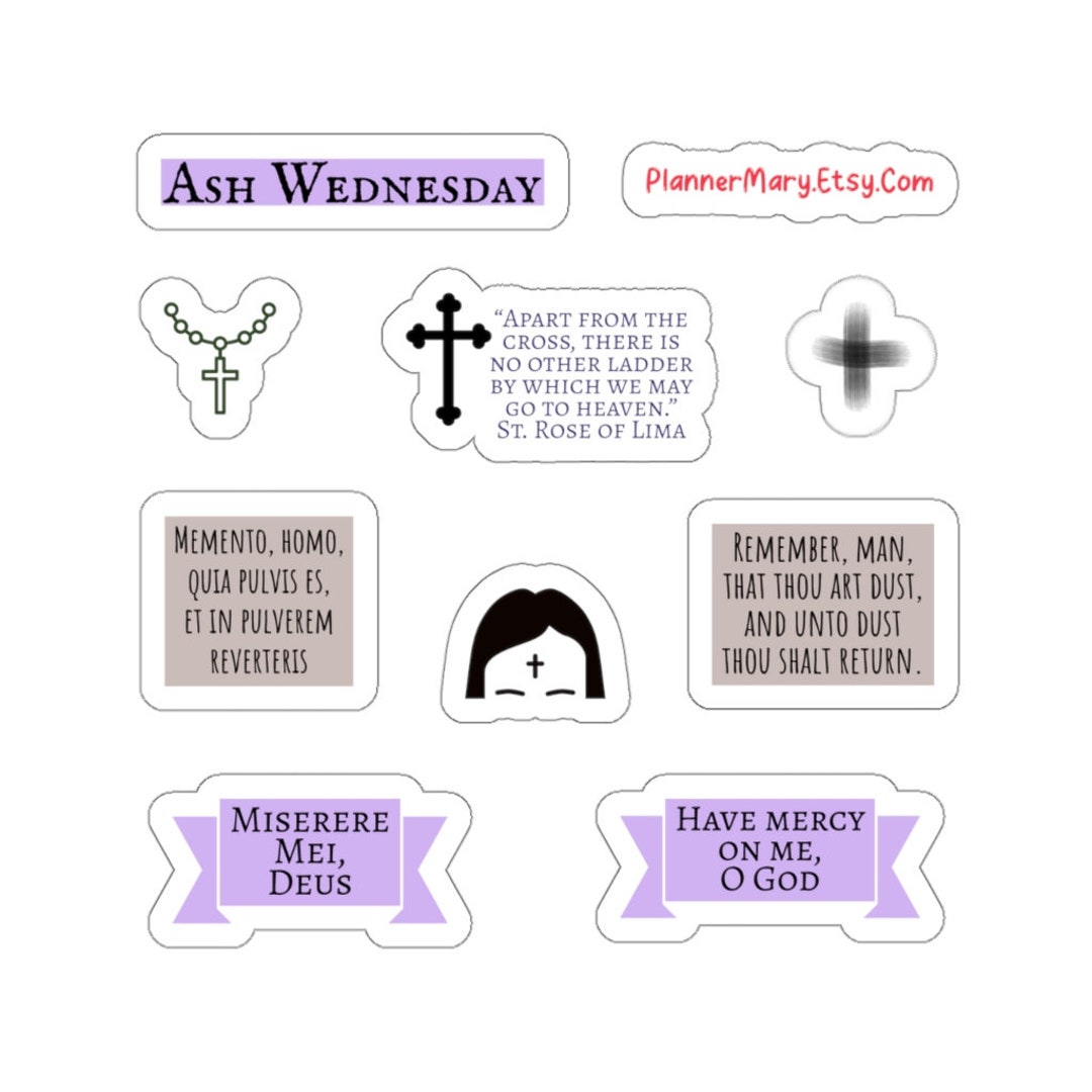Ash Wednesday Sticker Sheet: Traditional Catholic Latin Mass Stickers ...