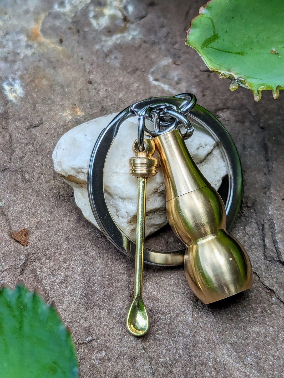 Brass Magic Spell Powder Ash Urn Mini Spoon & Screw Top Jar Amulet ...