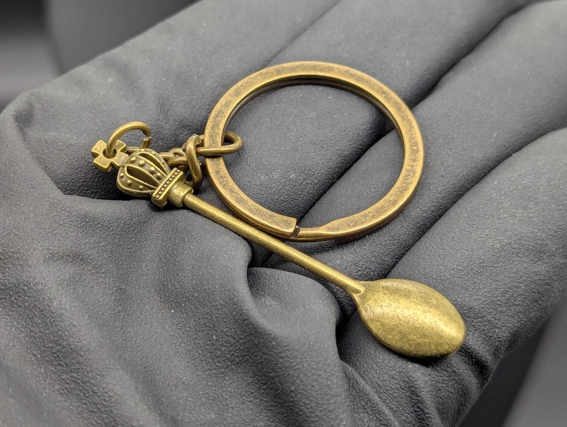Antiqued Bronze Style Mini Spoon Keyring - Etsy