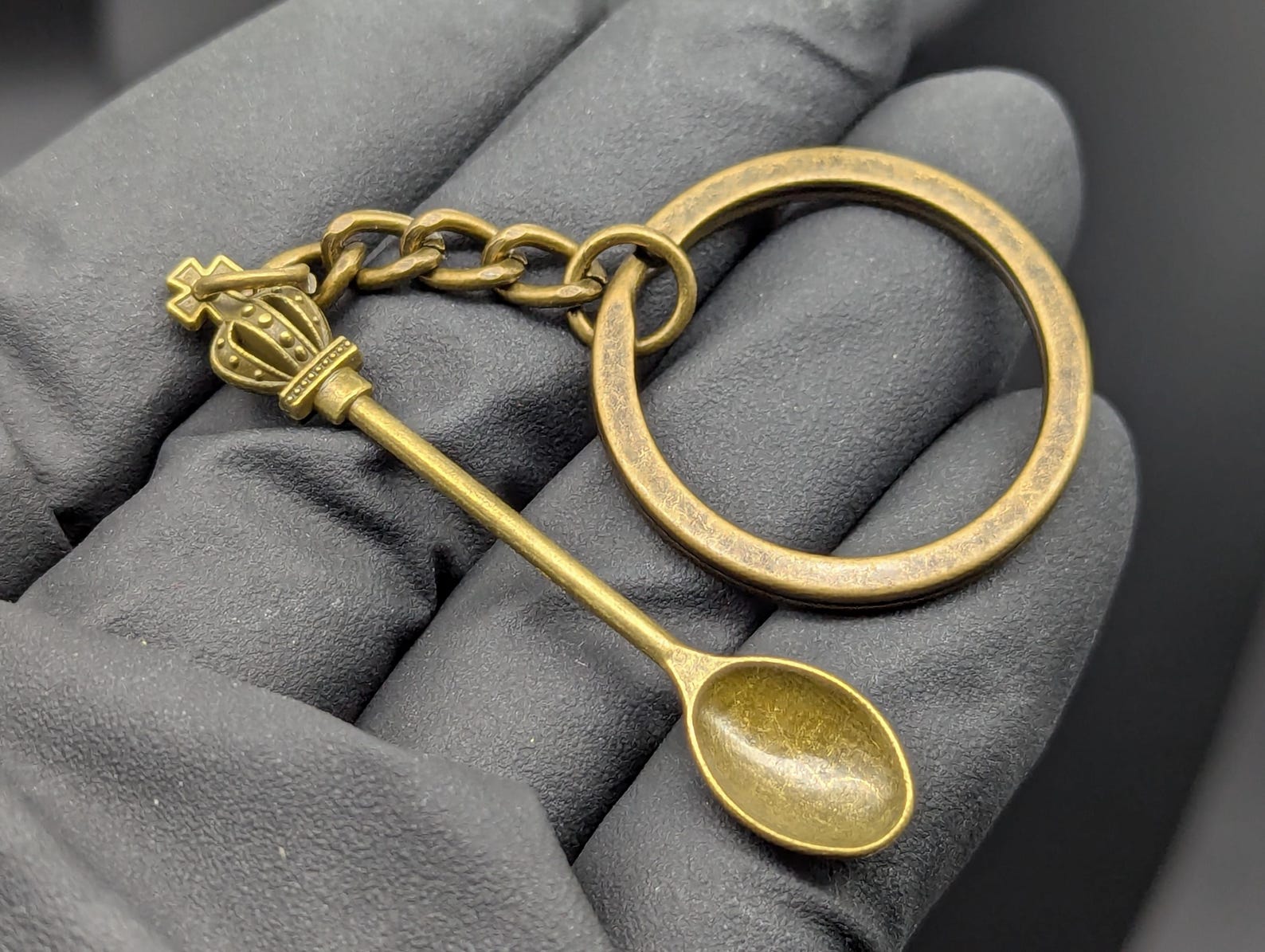 Antiqued Bronze Style Mini Spoon Keyring - Etsy