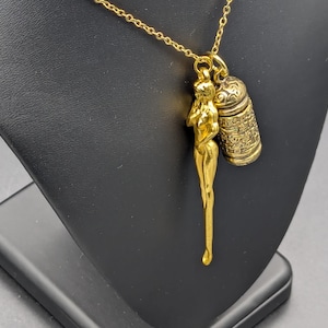 Gold Toned Powder Spell Spoon Mother Nature Pendant W/ Matching 22 ...