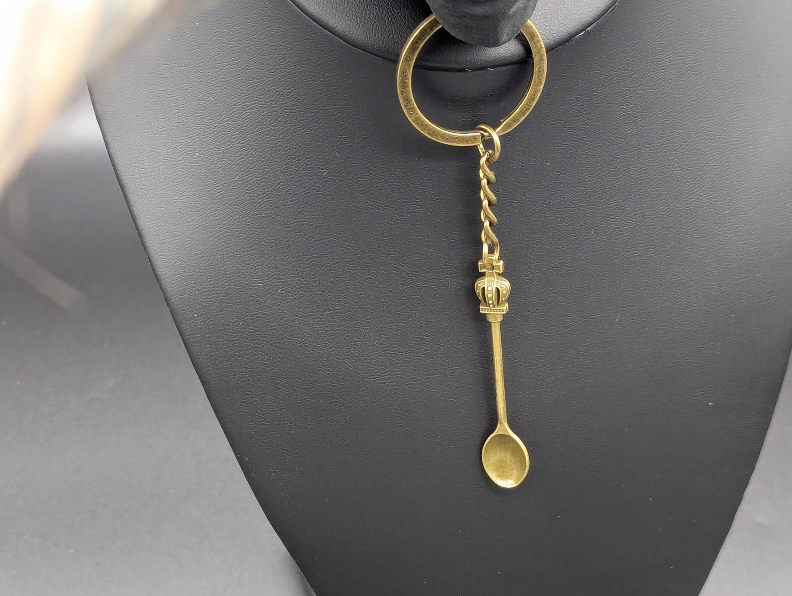 Antiqued Bronze Style Mini Spoon Keyring - Etsy