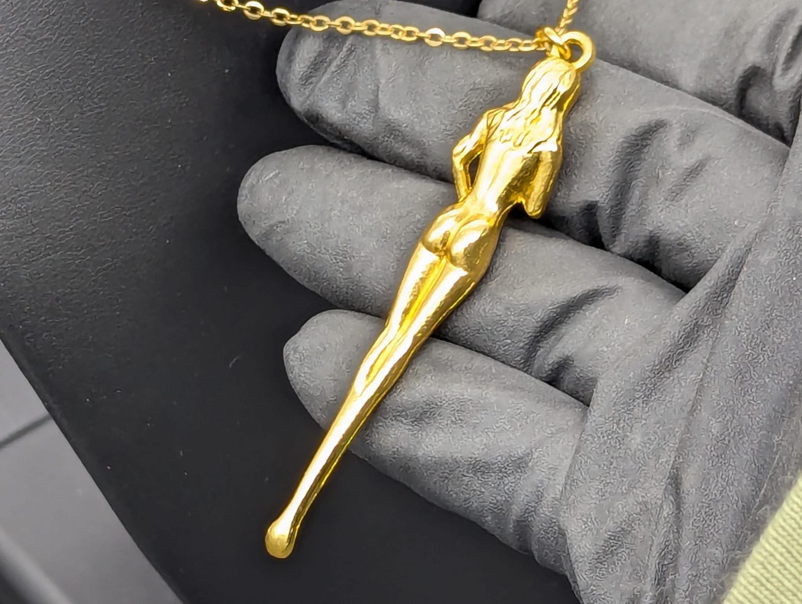 Gold Toned Powder Spell Spoon Mother Nature Pendant W/ Matching 22 ...