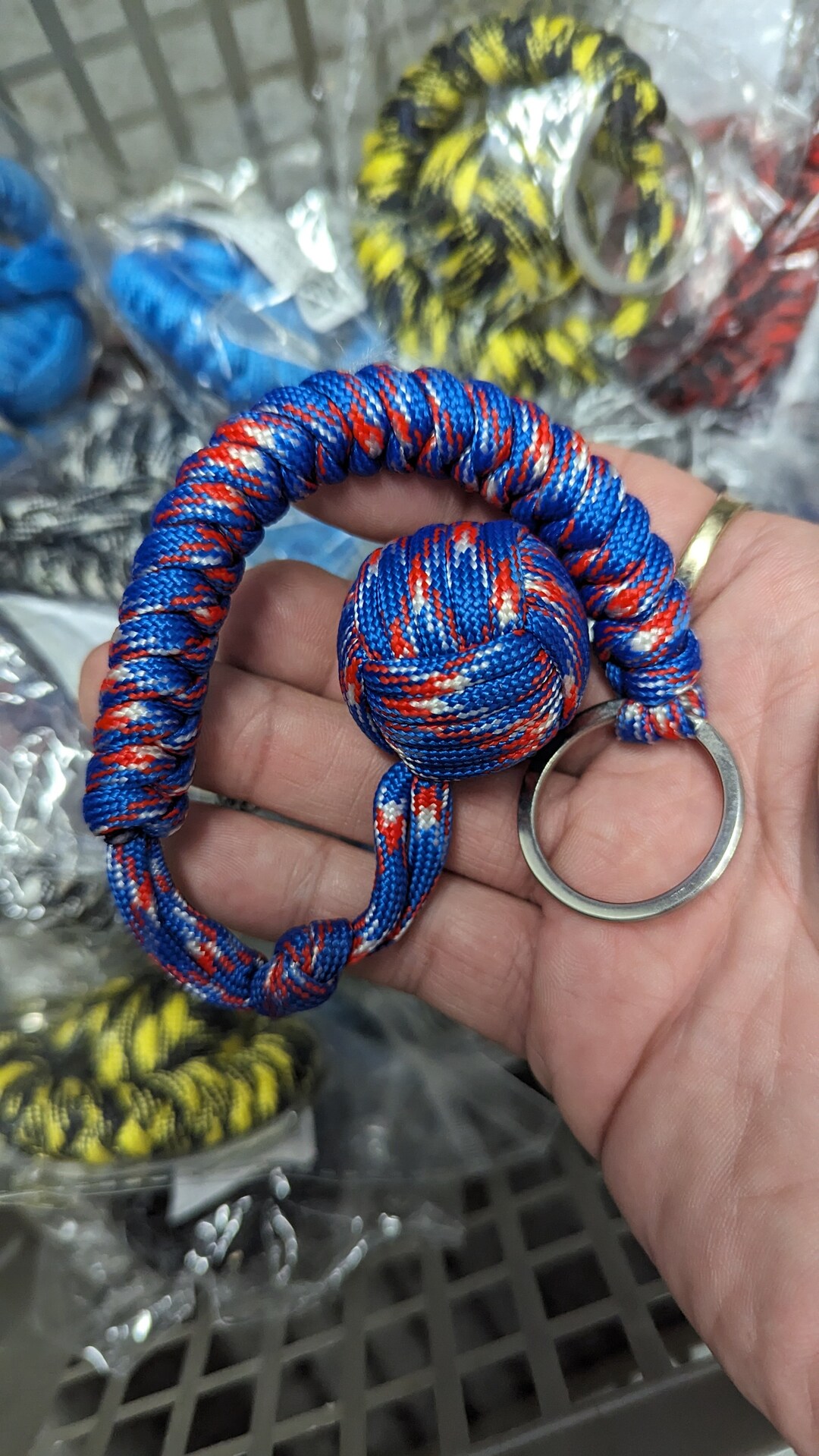 3 Oz Red White & Blue Monkey Fist Keyring - Etsy