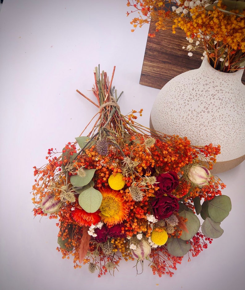 Dried Flowers Bouquet Fall Friendsgiving Autumn Arrangement - Etsy