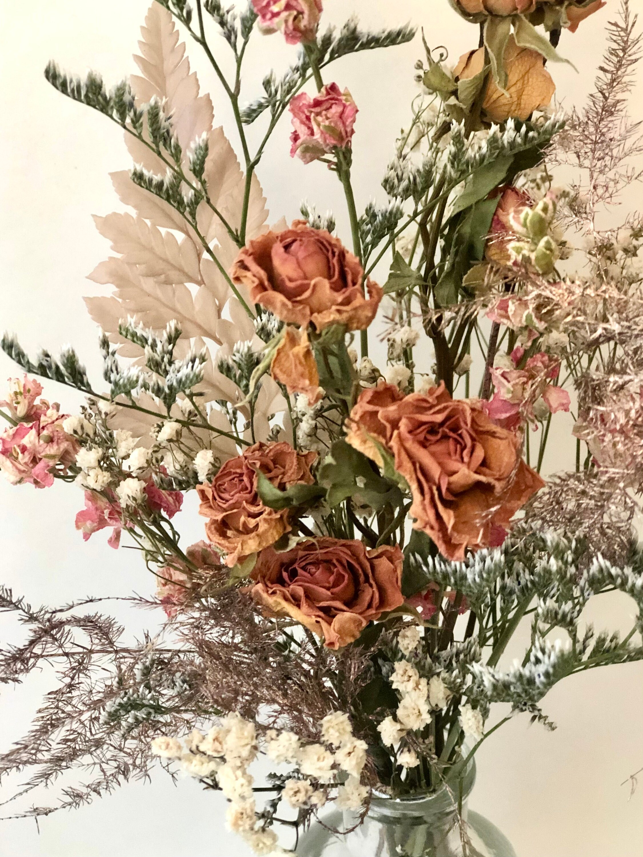 Dried Pink and Neutral Flower Bouquet Rustic Everlasting - Etsy