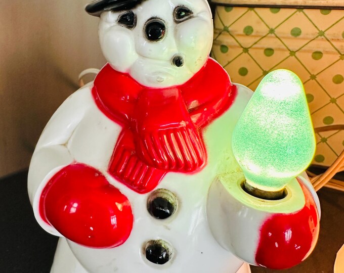Vintage Royalite Snowman Tabletop Light up Hard Plastic With Cord ...
