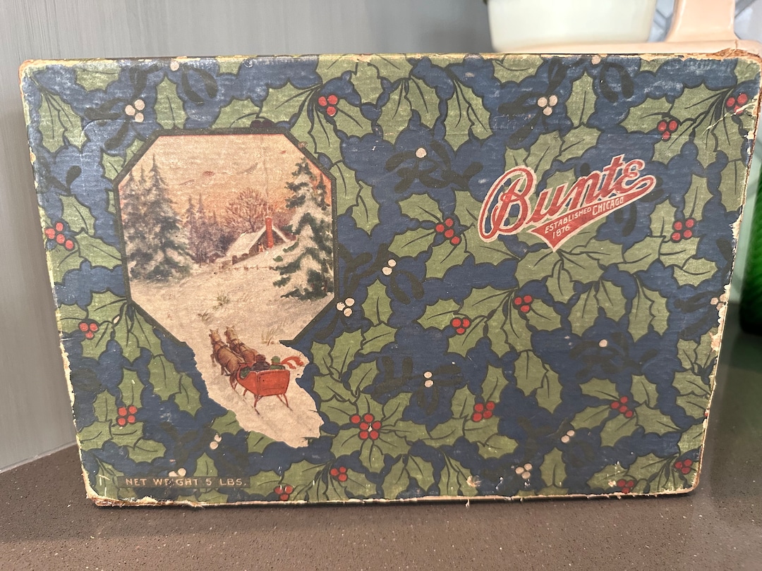 Vintage Christmas Candy Box Bunte Chocolates Chicago 5 Lb Holly - Etsy