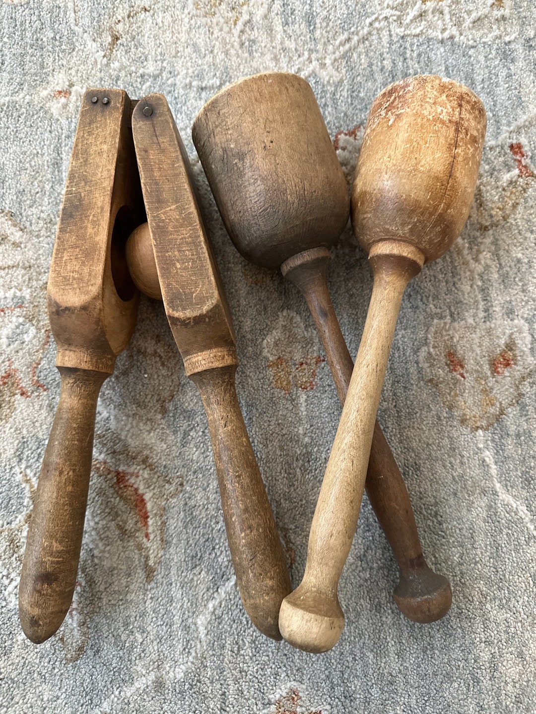 Primitive Wood Carved Potato Masher or Juicer Citrus Press Kitchen Hand ...