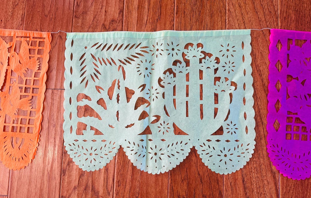 Vintage NOS Papel Picado Art Tissue Banners Multicolored Hanging Party ...