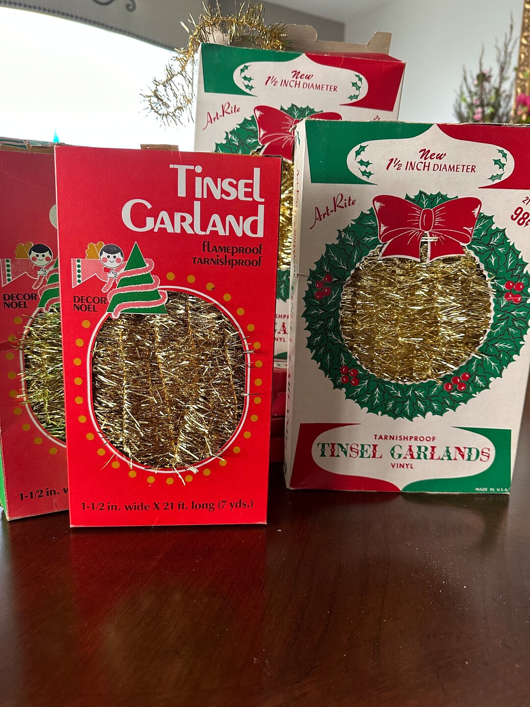 Vintagetinsel Garland Gold Art-rite Decor Noel NIB 21ft Each - Etsy