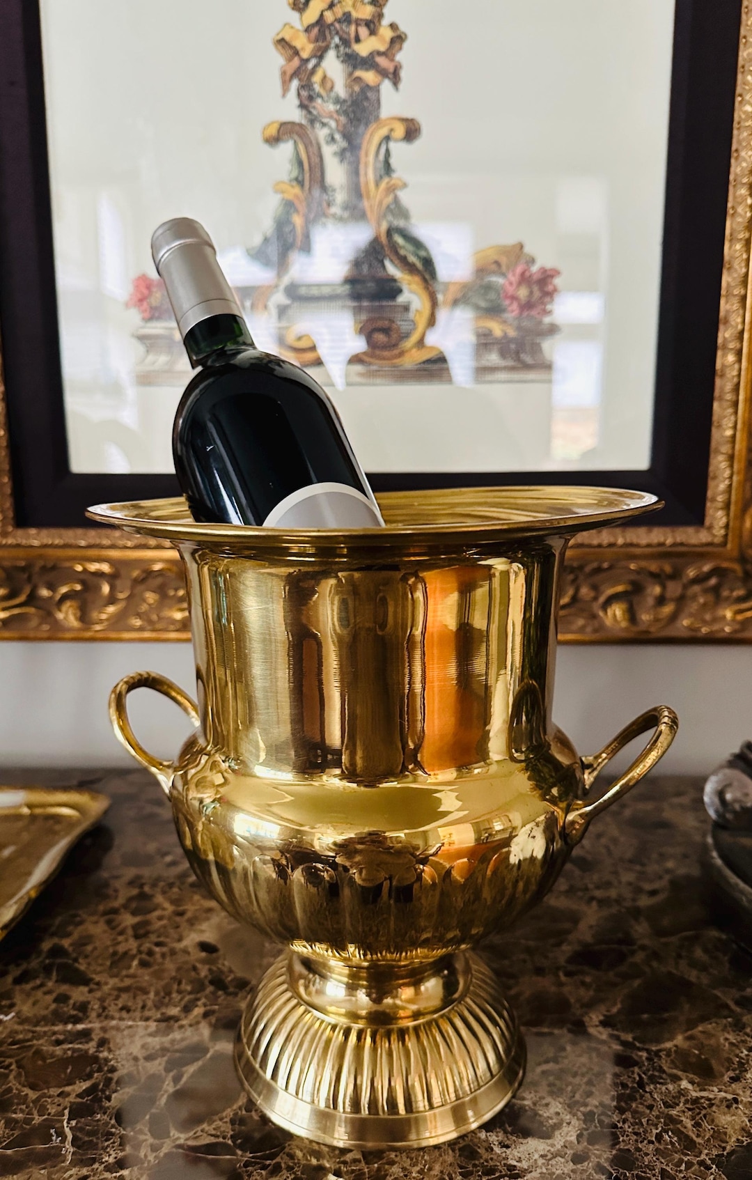 Vintage Brass Champagne Wine Bucket Cooler Chiller - Etsy
