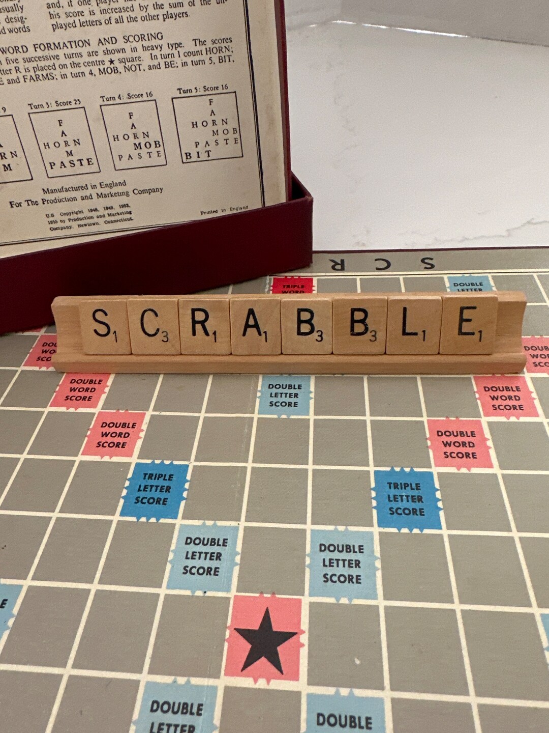 Vintage Scrabble Game 1955 England With Box Word Game - Etsy