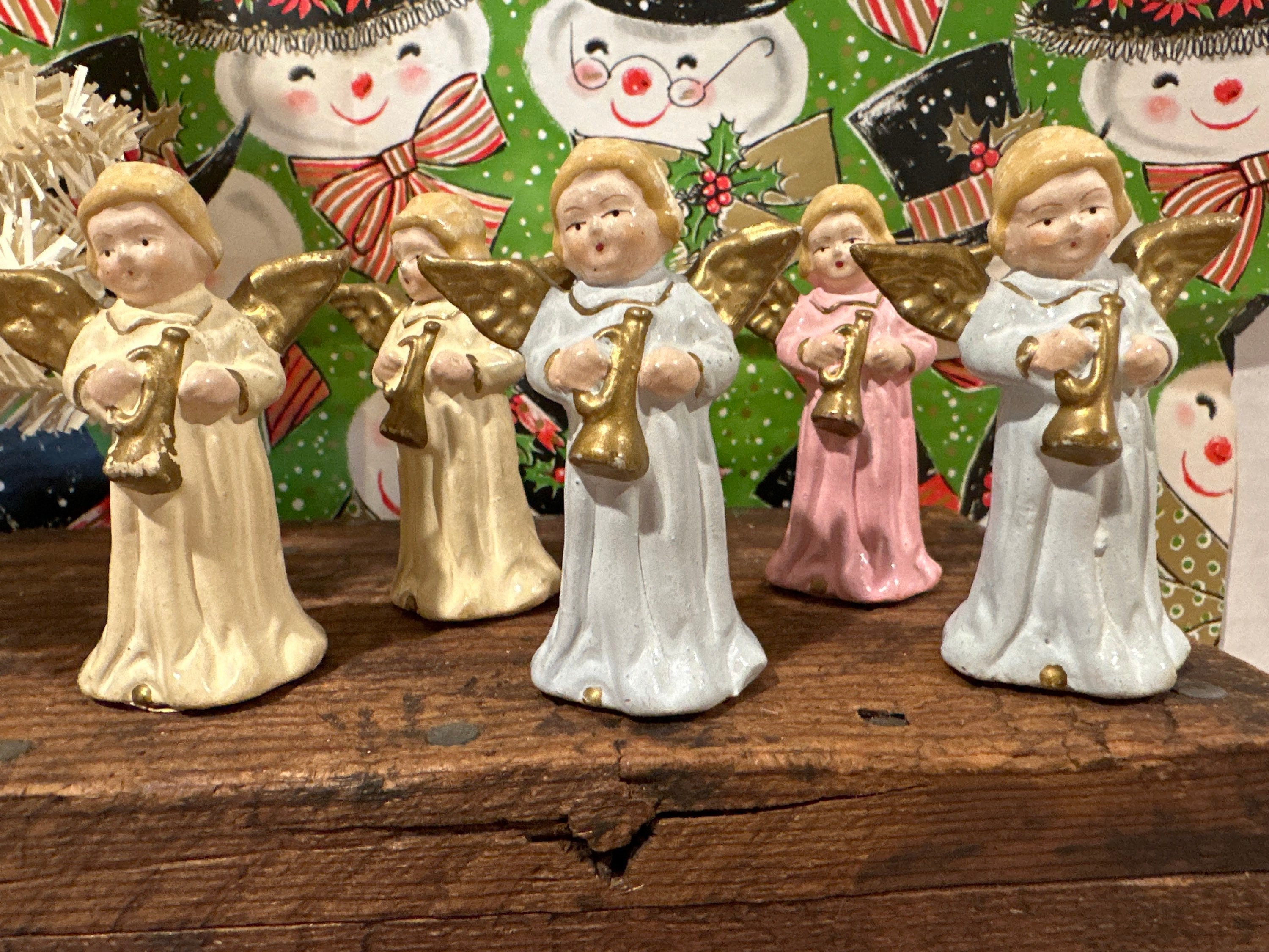 Vintage Mini Angel Christmas Figurines Post World War II West - Etsy