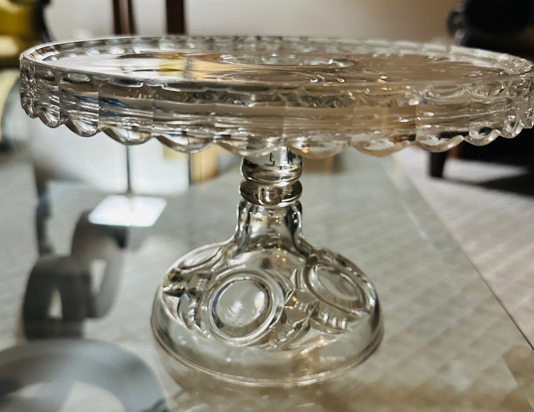 Antique Robinson Glass Romola Pattern Glass Pedestal Cake Stand With ...