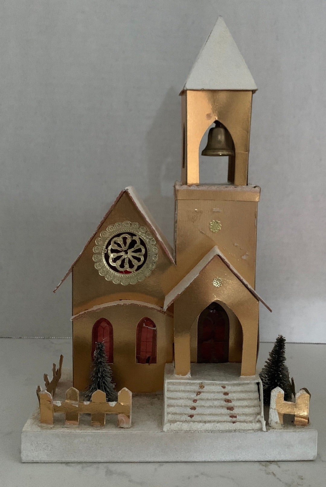 Vintage Putz Style Church Music Box Silent Night - Etsy