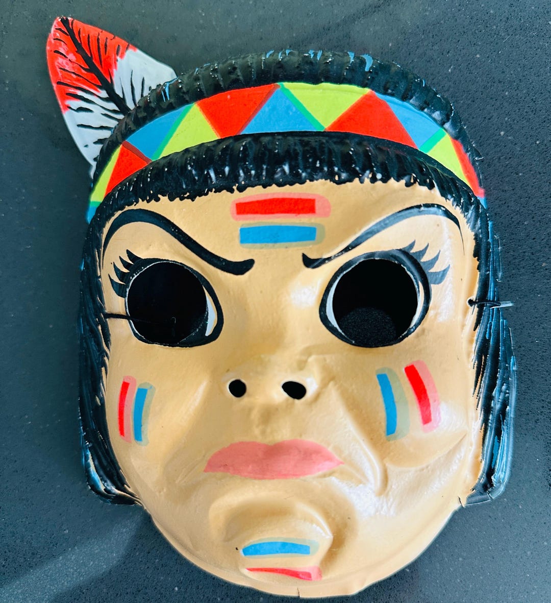 Vintage Halloween Mask Indian Mask or Tinkerbell- Halloween Wall Decor ...