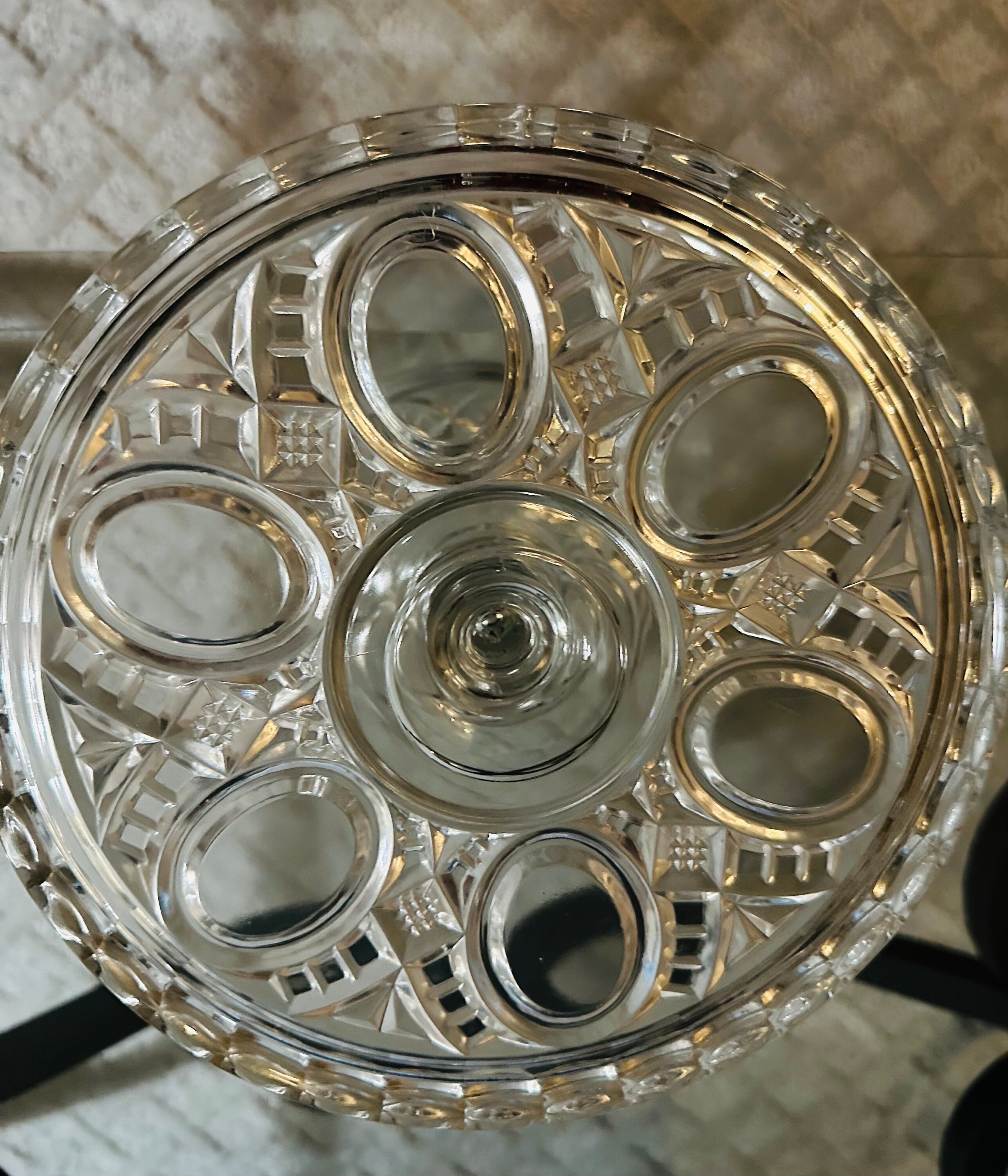 Antique Robinson Glass Romola Pattern Glass Pedestal Cake Stand With ...