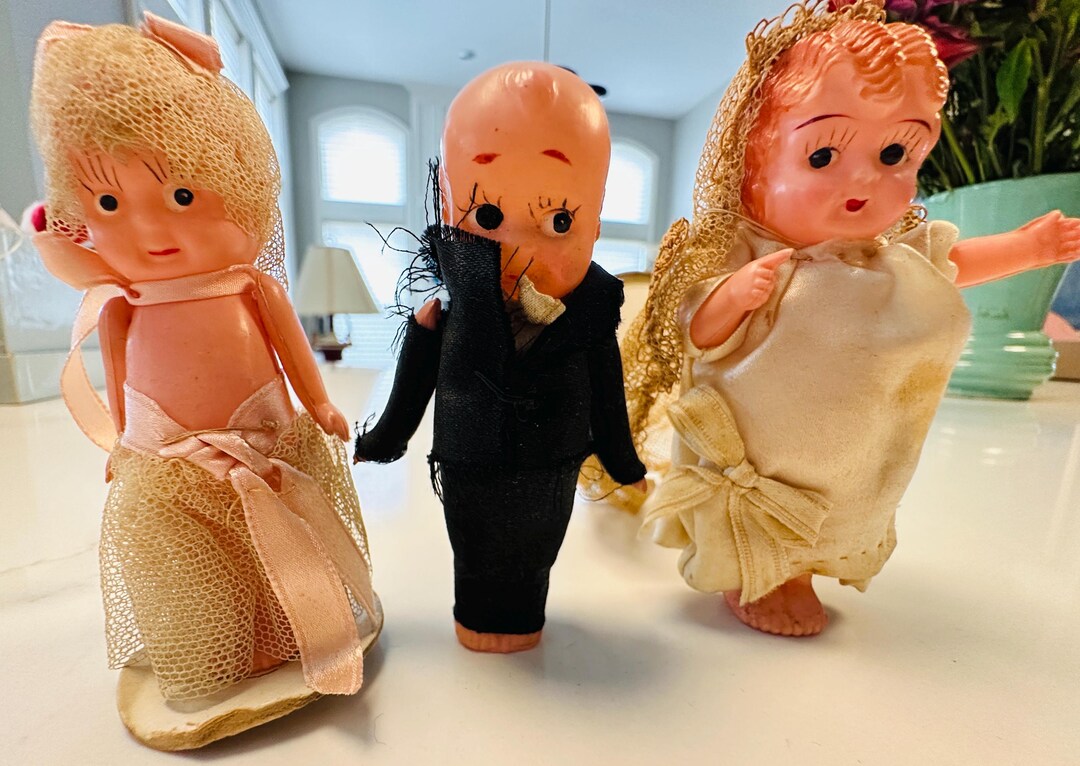 Vintage Celluloid Bride Groom Figures Wedding Decor Kewpie - Etsy