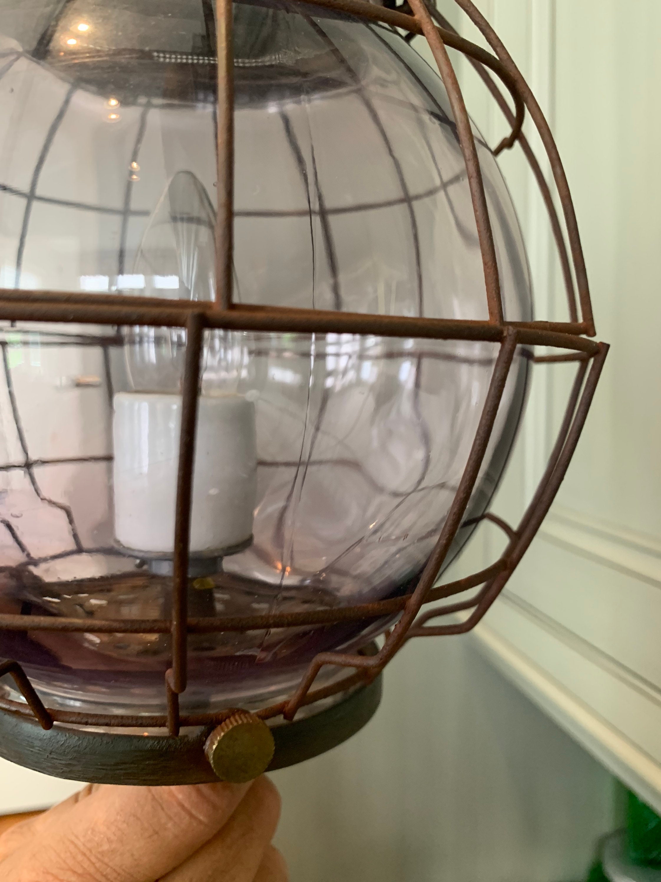 Antique JB Colt Exterior Pole Light Fixture Copper Amethyst - Etsy