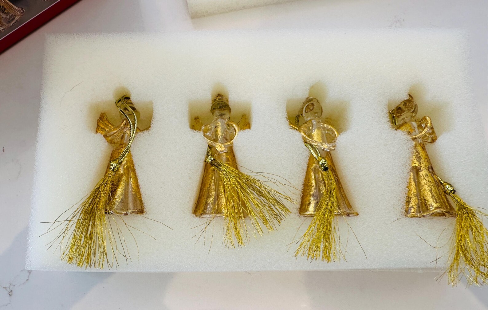 Vintage Lenox Crystal Angel Collection Ornament Set 4 in Original Box ...