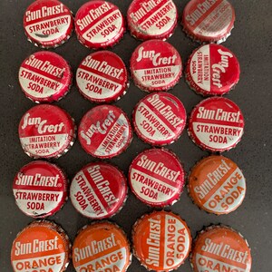 Vintage Soda Pop Caps Whistle Suncrest Strawberry Orange & Reddy ...