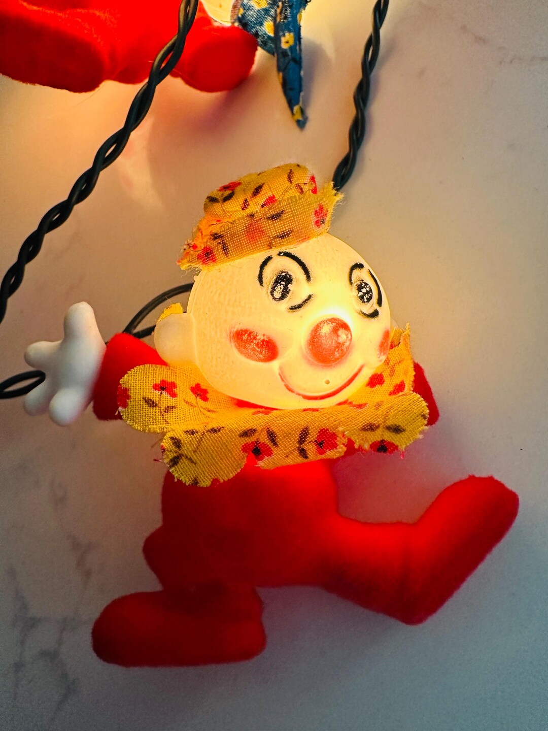 Vintage Flocked Clown Light String Halloween Birthday Christmas - Etsy