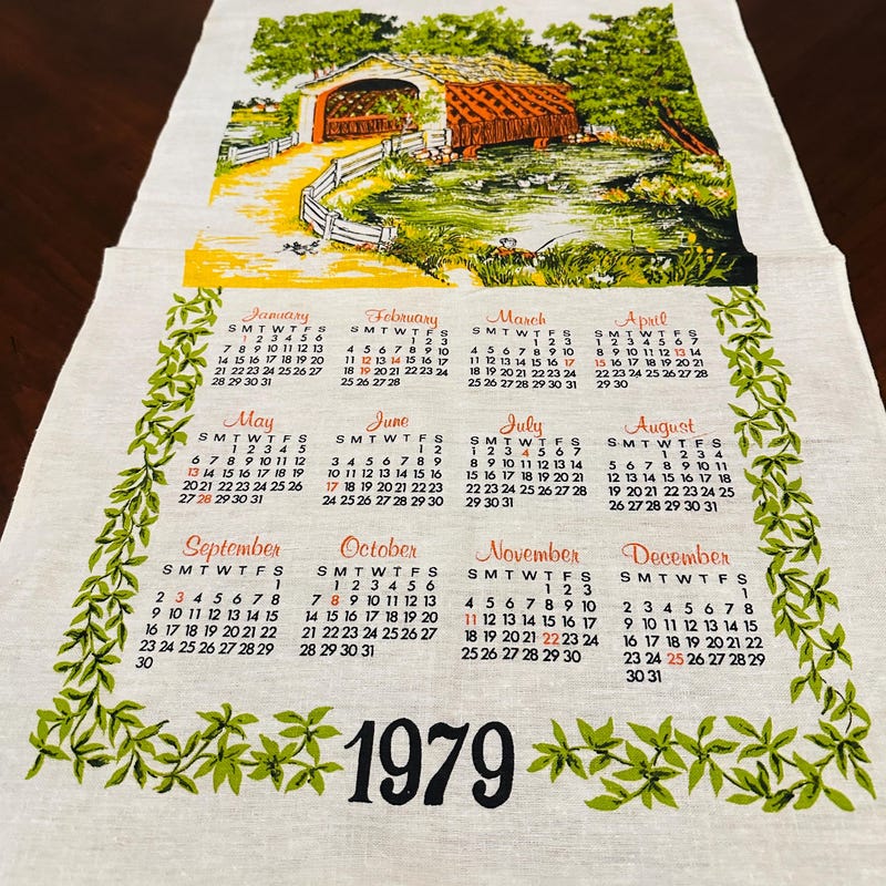 2026 Linen Calendar Towel - Etsy