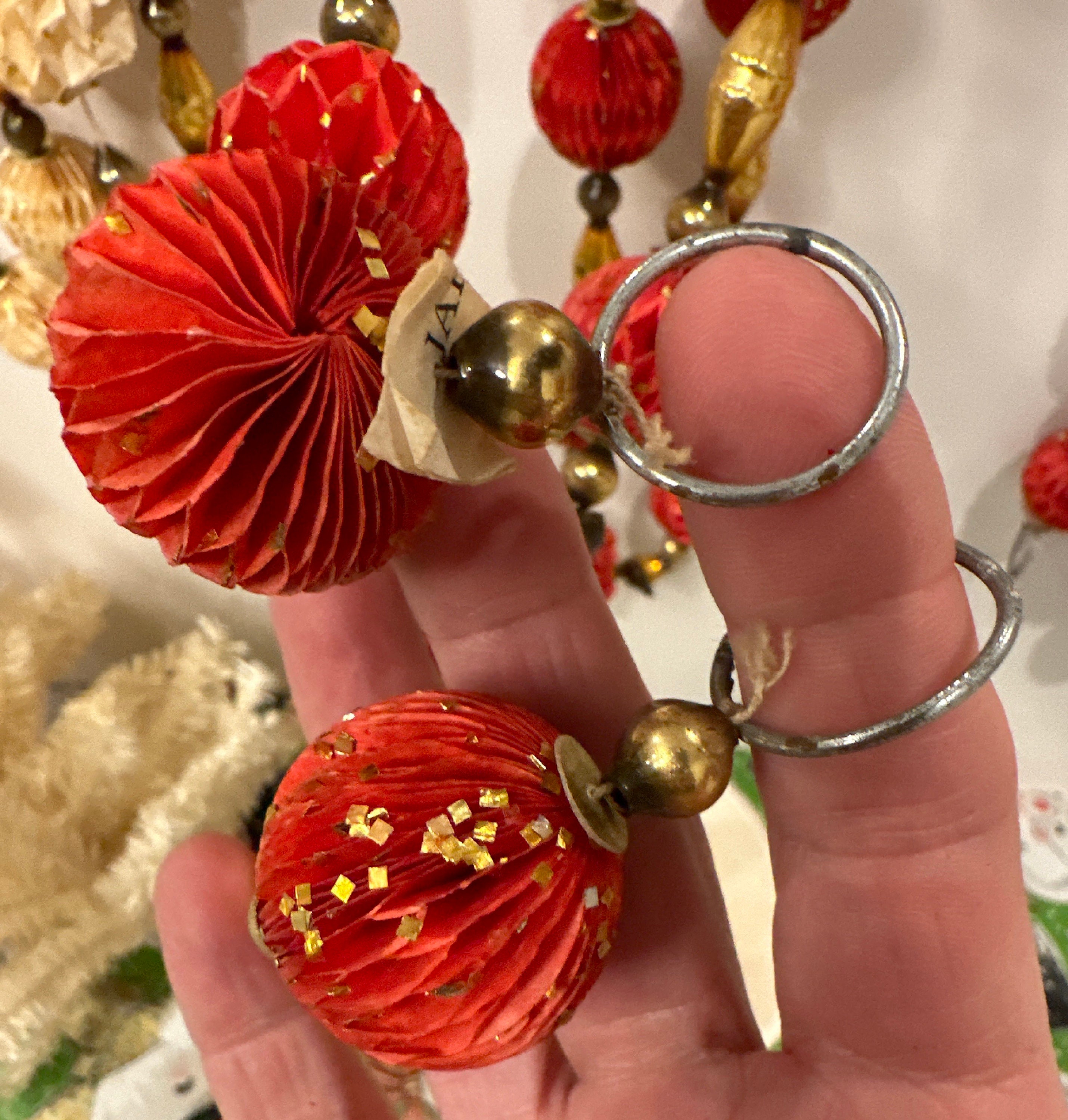 Vintage Honeycomb Garland Glass Bead Garland White Or Red With Etsy