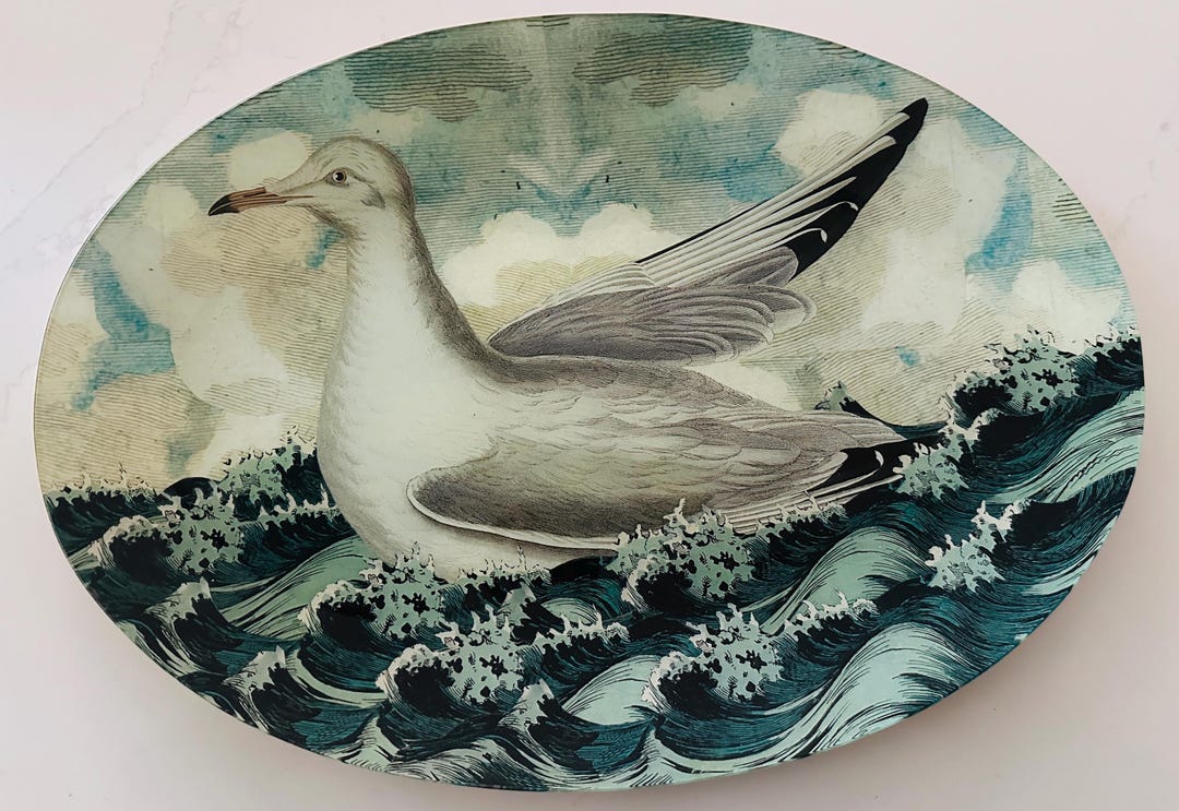 Vintage John Derian Company Sea Gull Decoupaged Platter Plate Wall ...