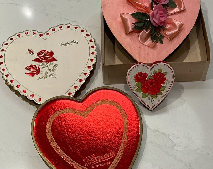 Vintage Heart Shaped Valentine Candy Box Chocolates Fannie Mae Whitmans Mavrakos St Louis