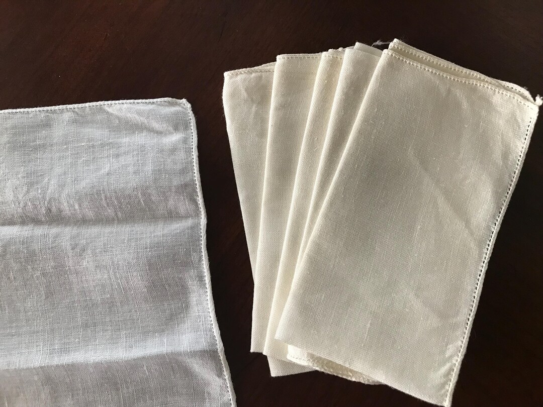 Vintage Linen Hankies Set: Plain White Handkerchiefs, Ready to ...