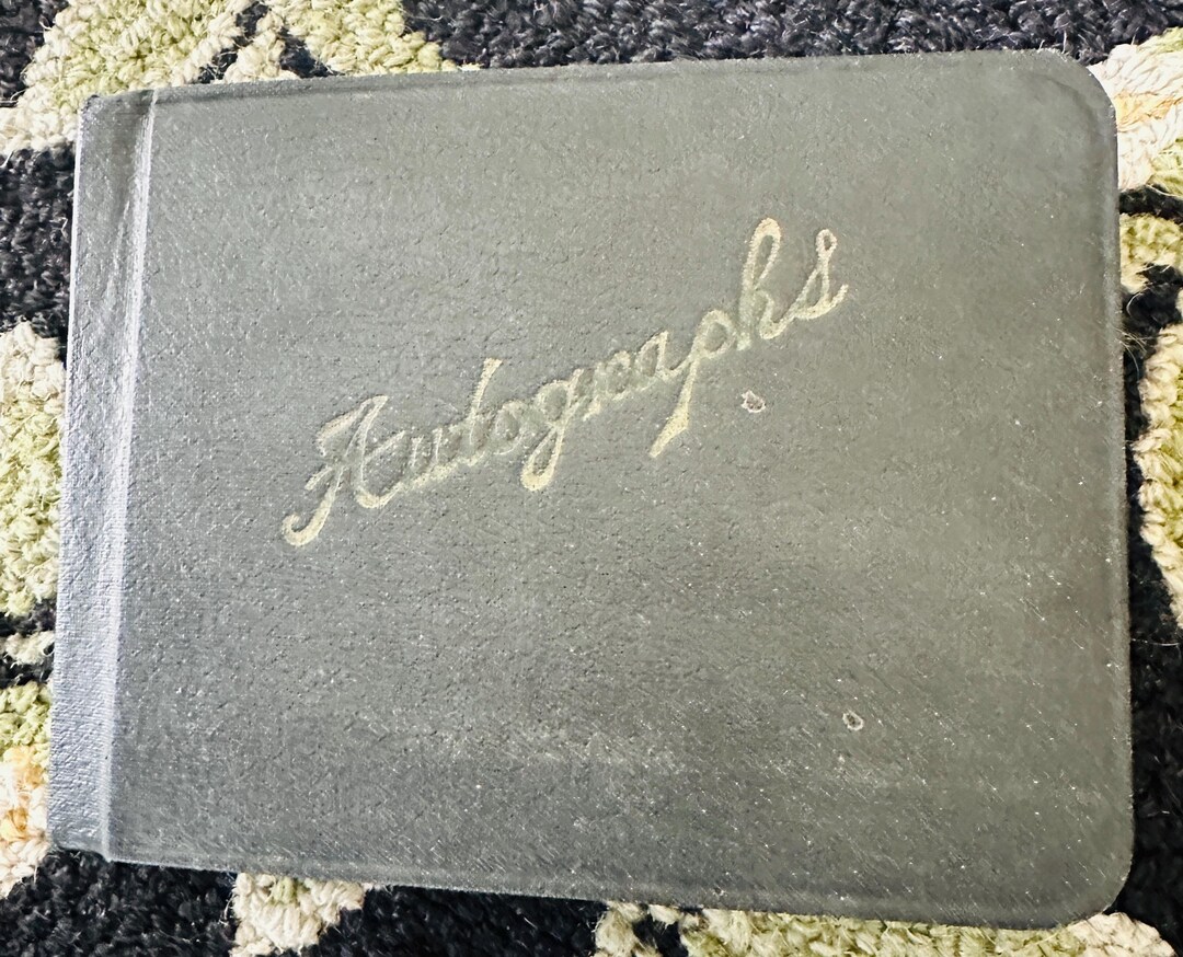 Antique Vintage Autograph Black Book Signatures Pictures Verses - Etsy