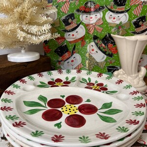 Antique Stick Spatterware Divided Plate England Christmas Dining Set of ...