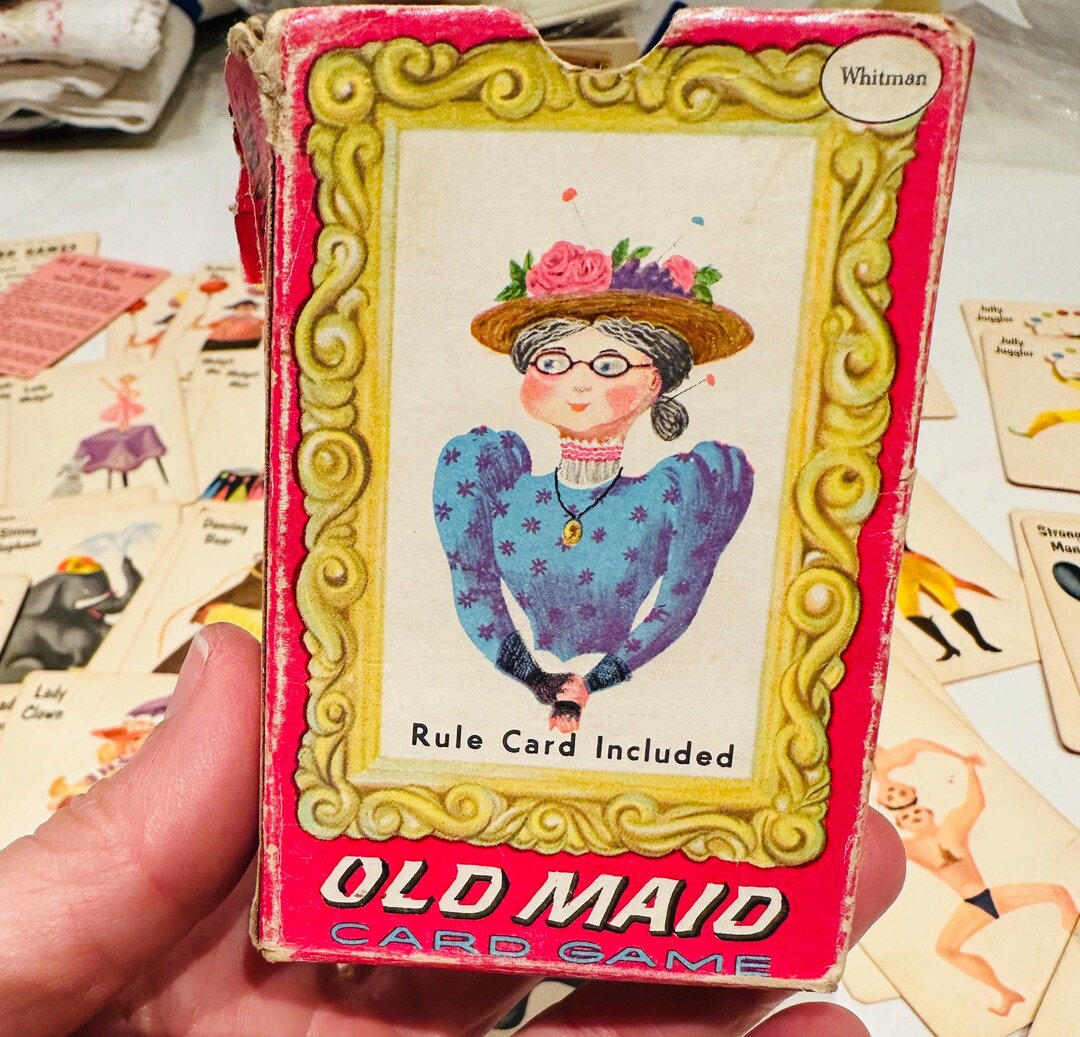 Vintage Old Maid Playing Cards in Original Box Complete Whitman ...