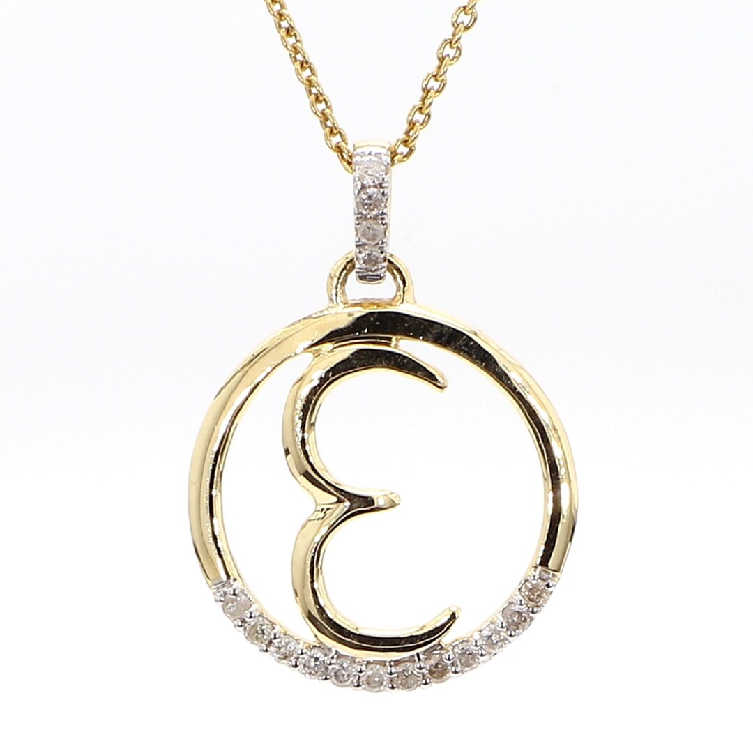 10K Yellow Gold Initial Letter E Pendant Pendent Natural - Etsy