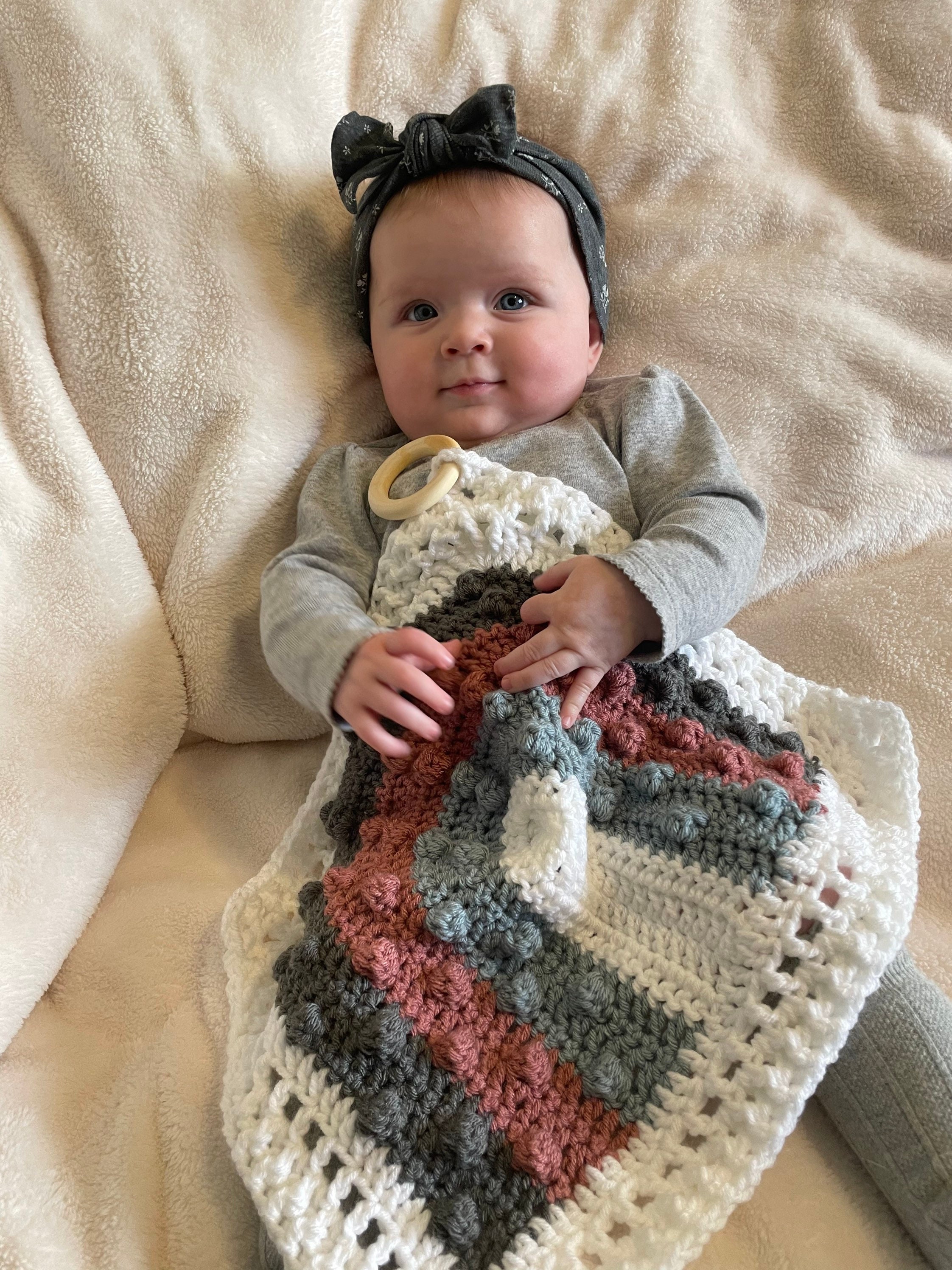 Boho Rainbow Lovey Teether Wooden Teether Security Blanket - Etsy