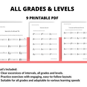Music Theory Interval Practice Worksheet/ All Levels | Perfect for ...