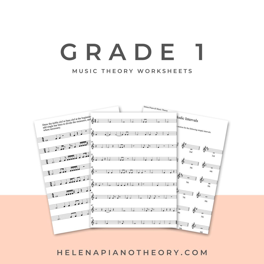 Music Theory Practise Worksheets- Grade 1 Preparation Printable PDF ...