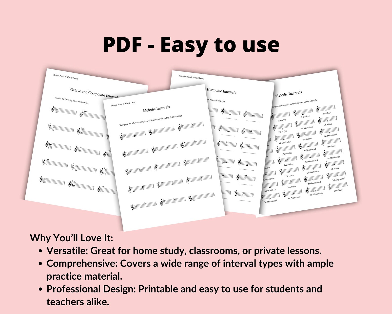 Music Theory Interval Practice Worksheet/ All Levels | Perfect for ...