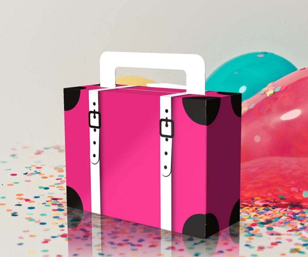 Hot Pink Suitcase, Pink Stripes and Black Accents, Luggage, Boss ...